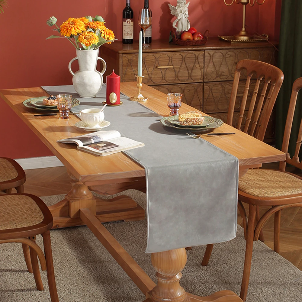 GZhLonKiMa Velvet Table Runner Solid Color Simple Luxury Table Runners ...
