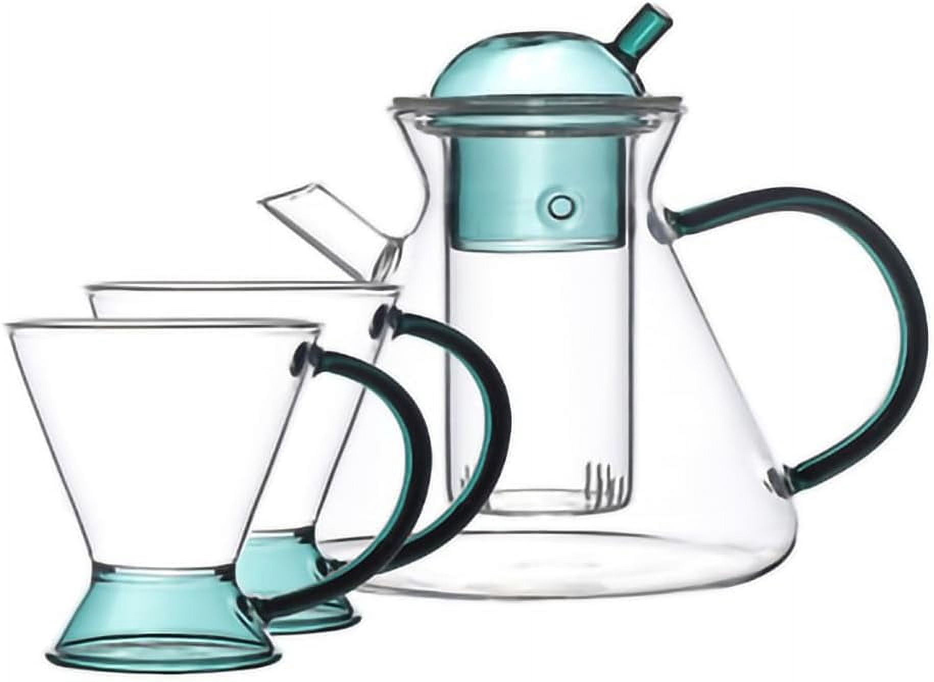 GZhLonKiMa Vintage Borosilicate Glass Teapot with Removable Infuser, 17 ...