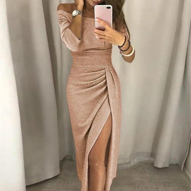 Gzhlonkima Vintage Translucent Bling Sexy Dresses Women Shiny Bright