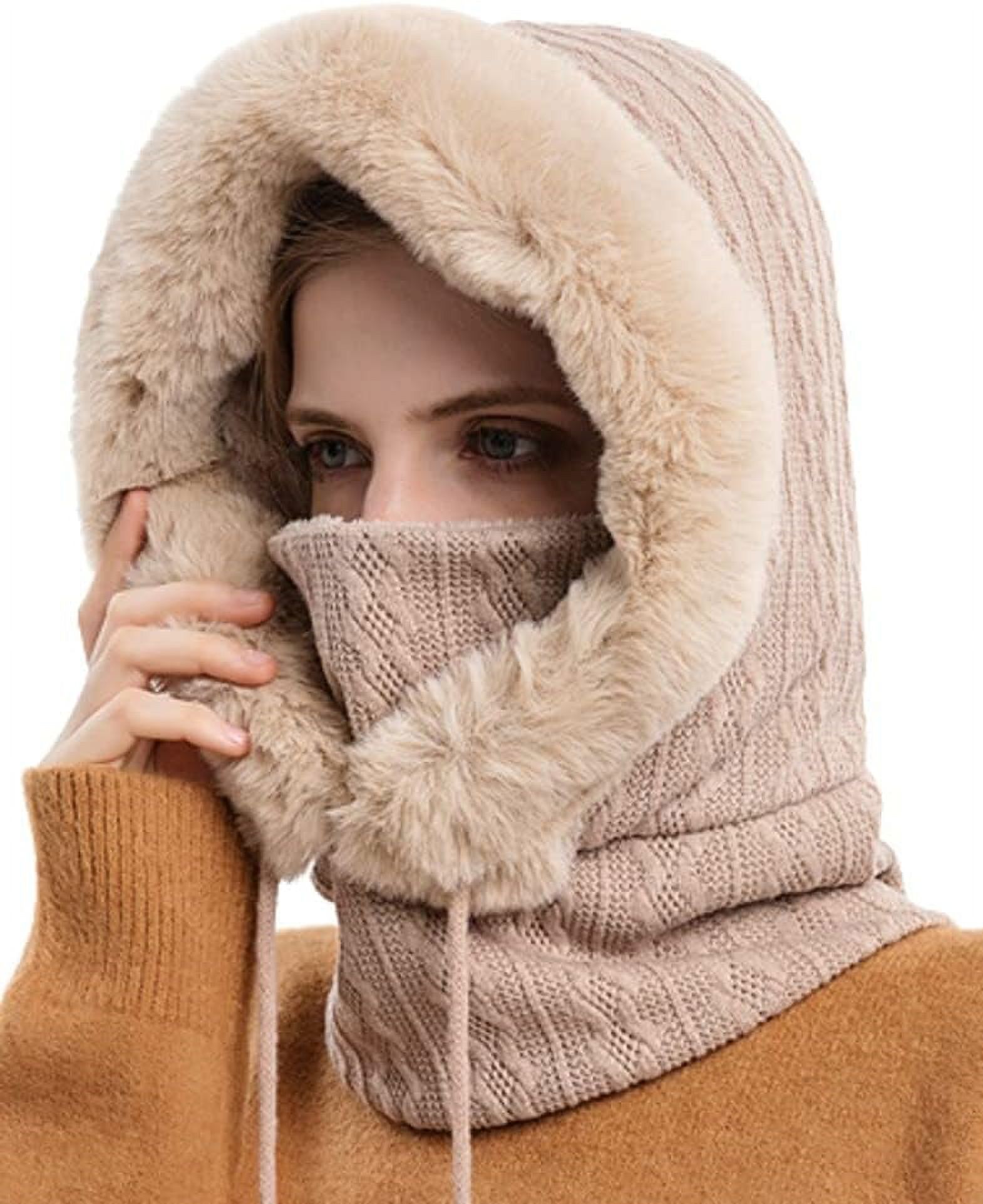 GZhLonKiMa Winter Hats for Women One Piece Slouchy Beanie Scarf Mask ...