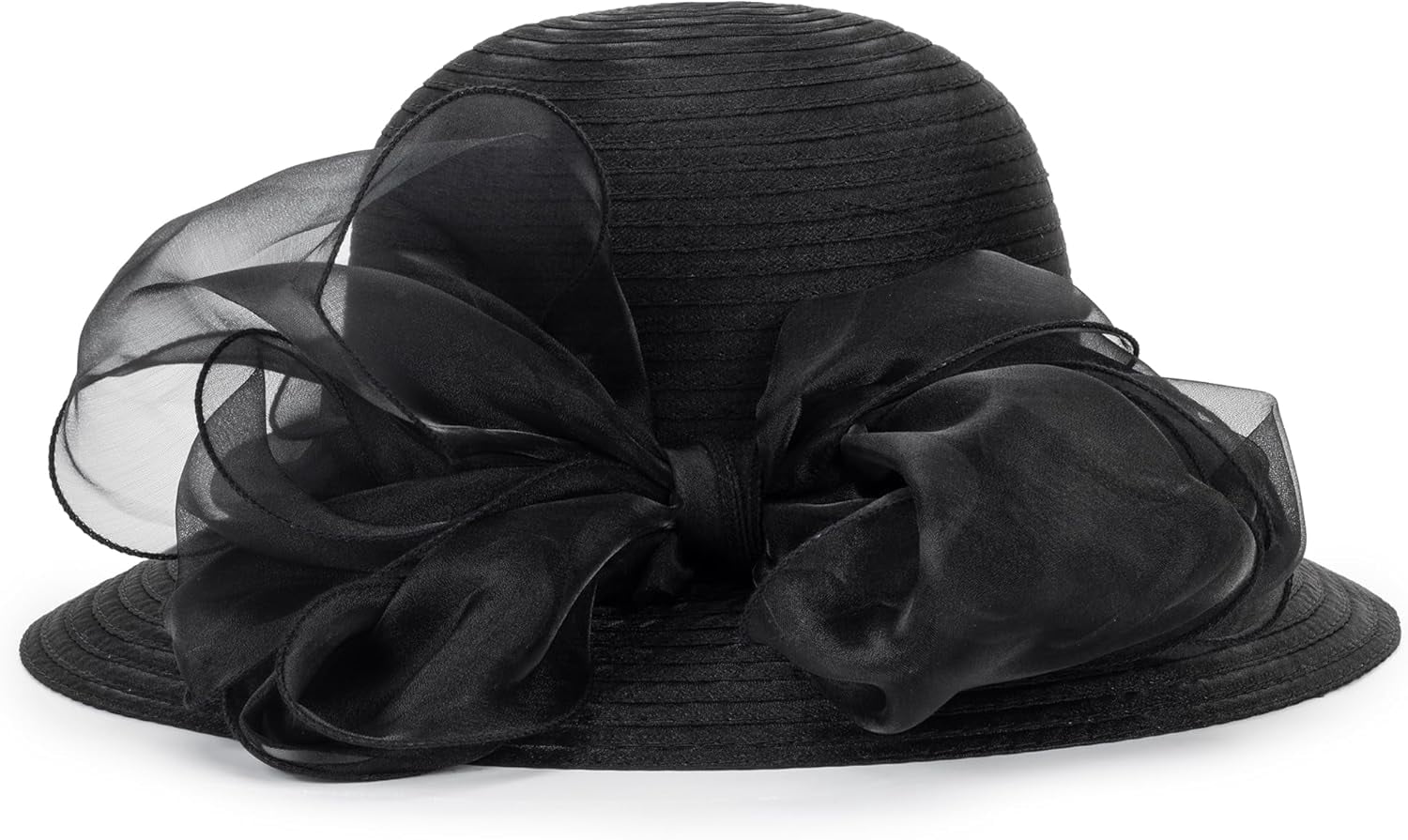 GZhLonKiMa Women Organza Kentucky-Chunch-Derby Sun-Hat Bowler ...