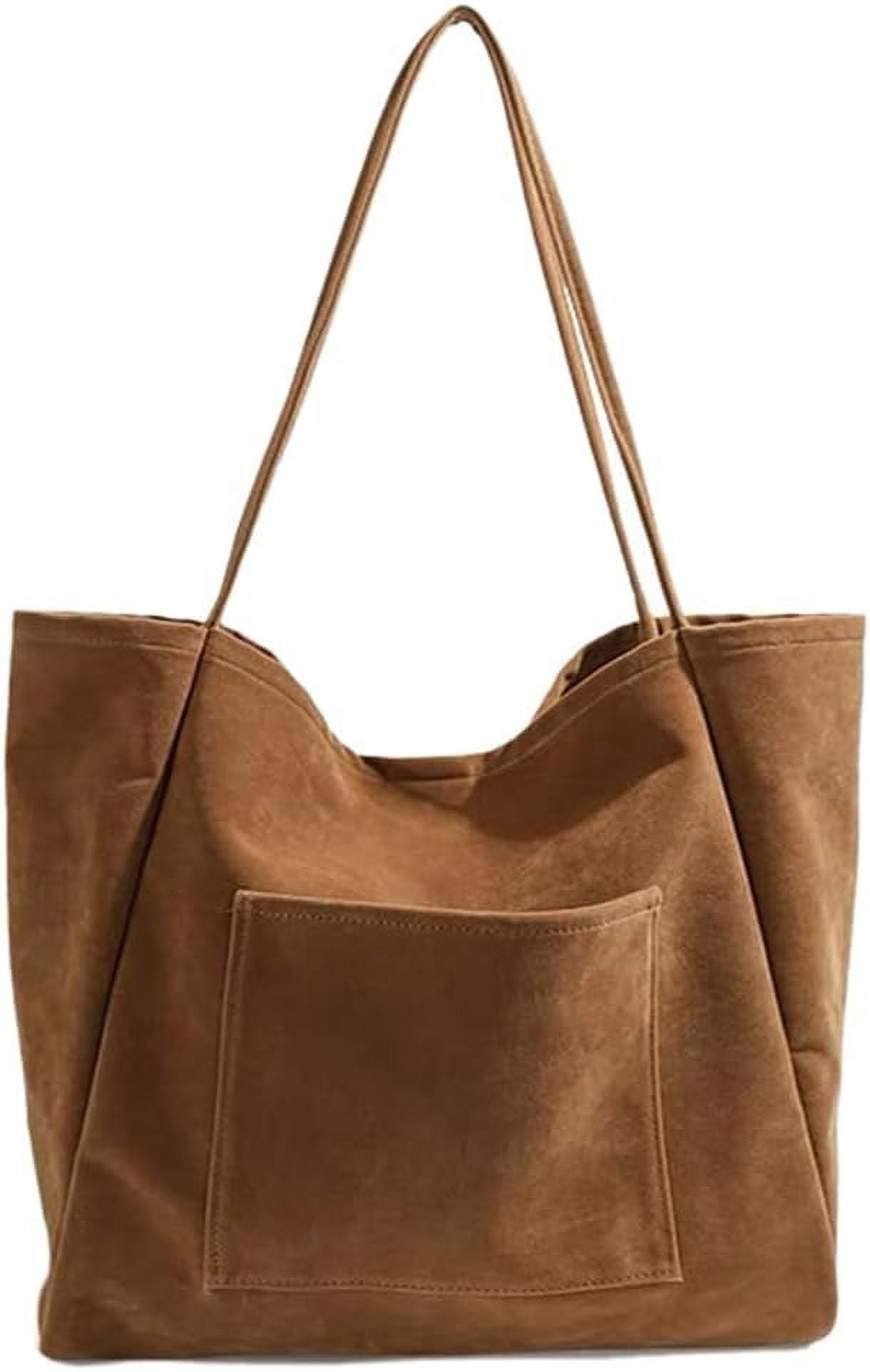 GZhLonKiMa Women Suede Tote Bags Slouchy Shoulder Purse Handbag Work ...