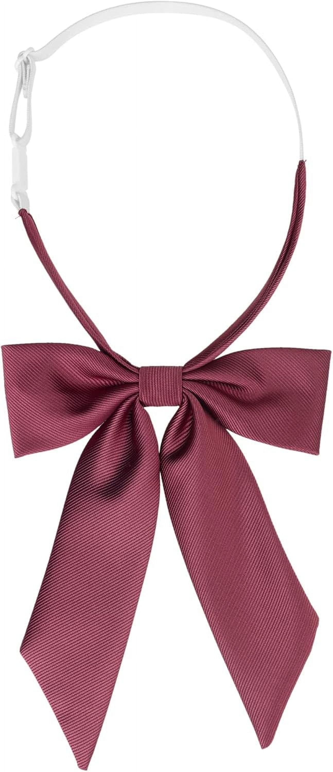GZhLonKiMa Women's Bow Ties Solid Color Western Ribbon Pre-Tied Bowties ...