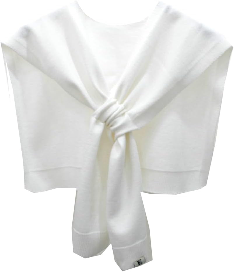 GZhLonKiMa Women's Casual Knit Sweater Shawl Wrap Tied Detachable Fake ...