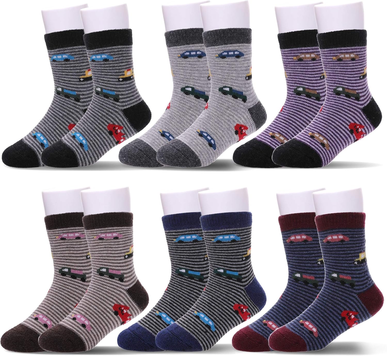 GZhLonKiMa Wool Socks for Kids Boys Girls Winter Warm Wool Hiking Thick ...