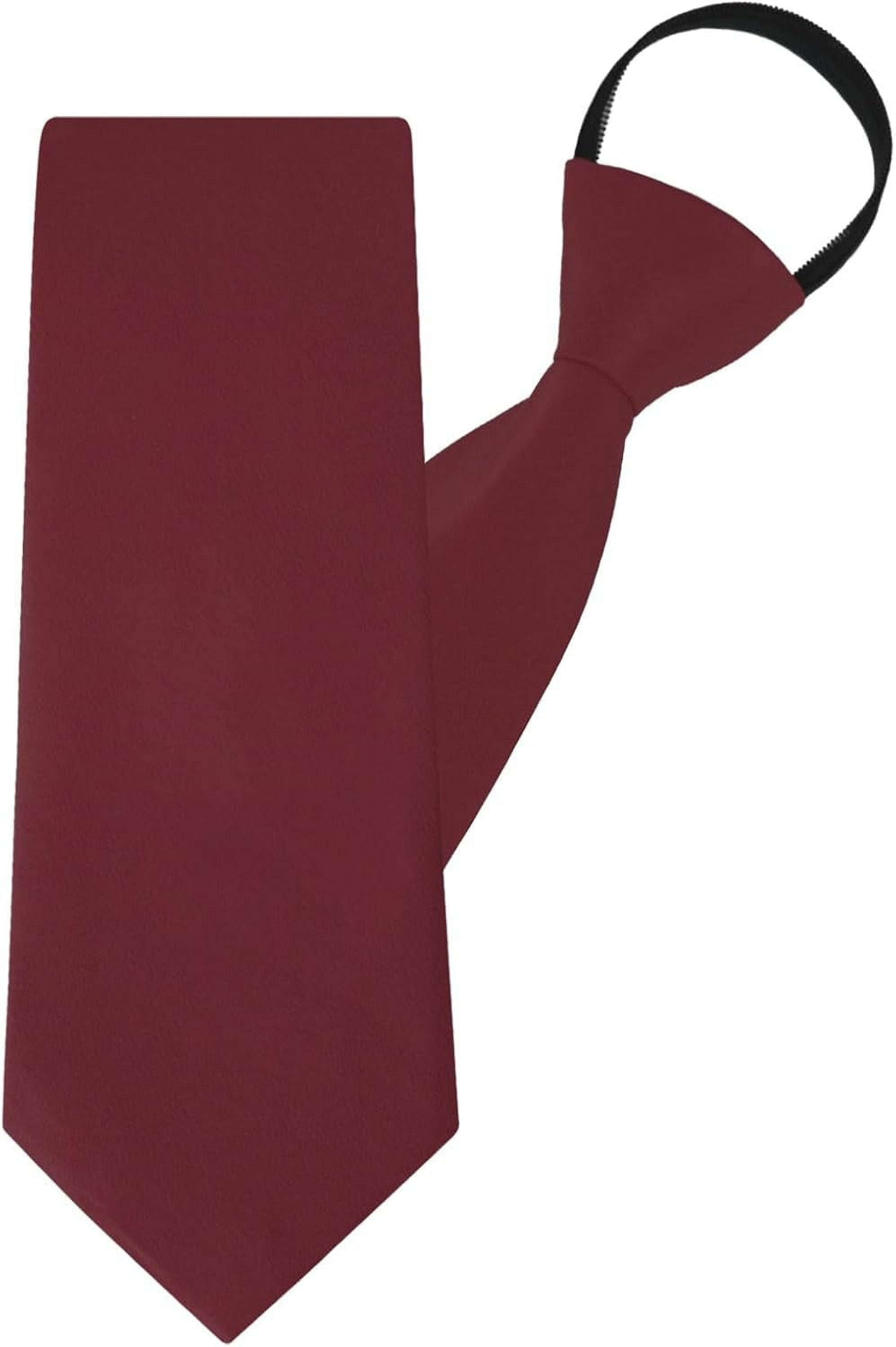 GZhLonKiMa Zipper Ties for Men 3.15" Pre-tied Mens Black/Red Tie ...