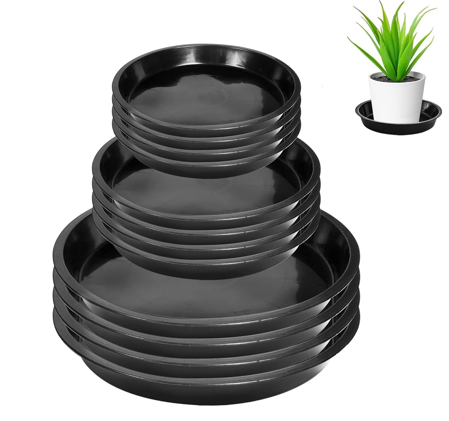 GZlove 6 8 10 Inch Plant Saucer - Round Plant Tray Plastic Plant Drip ...