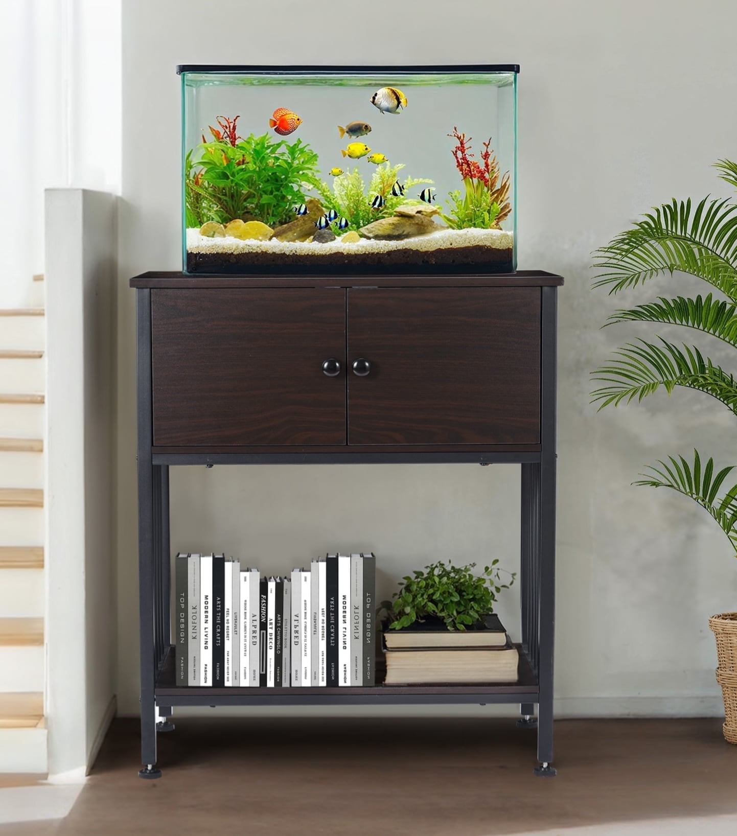 Ga 29 Gallon Metal Fish Tank Stand, Fish Stand with 2 Layers and ...