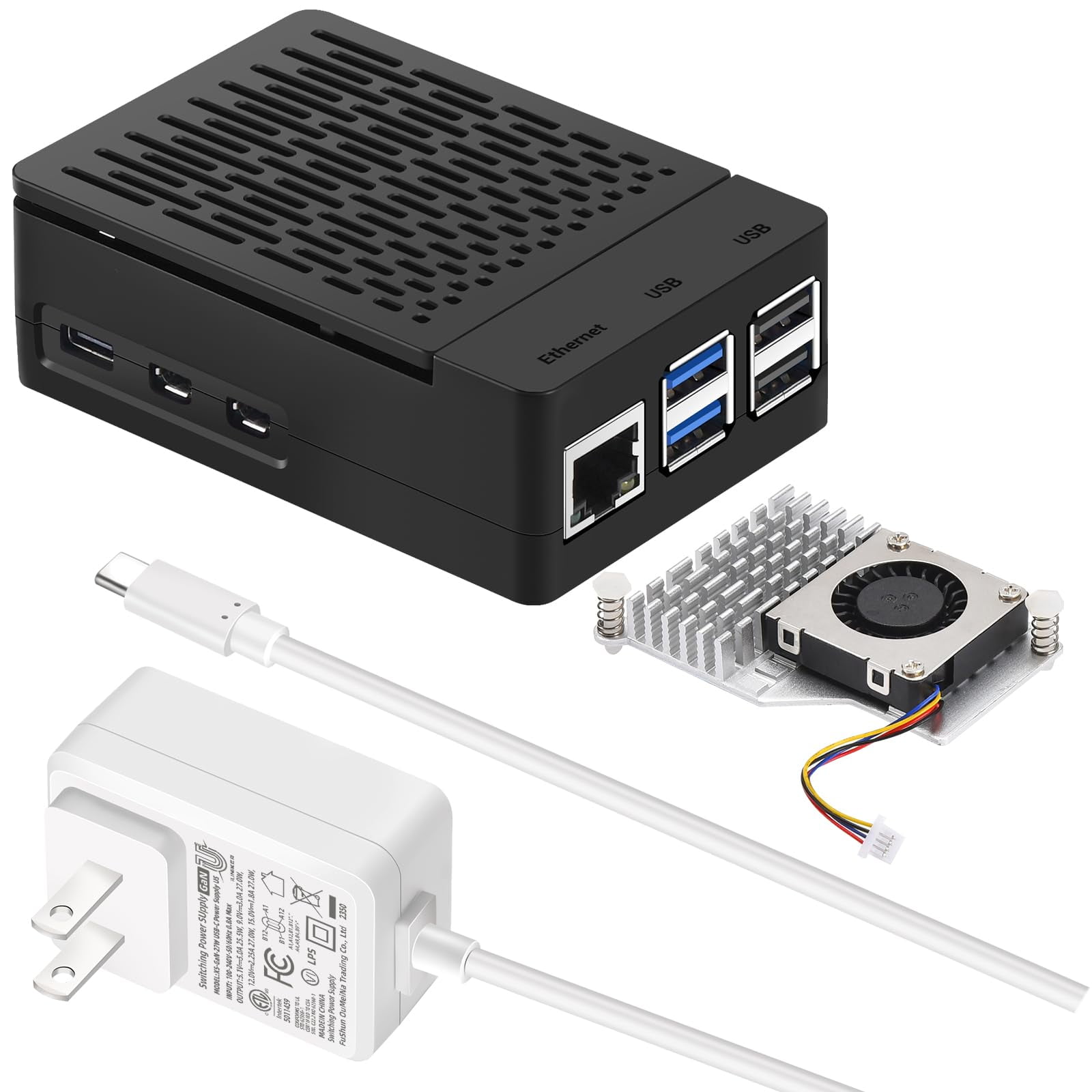 [GaN 27W PD] Case RRF12 for Raspberry Pi 5, iUniker Pi 5 Case with RUX Cooler for Raspberry Pi 5 ...