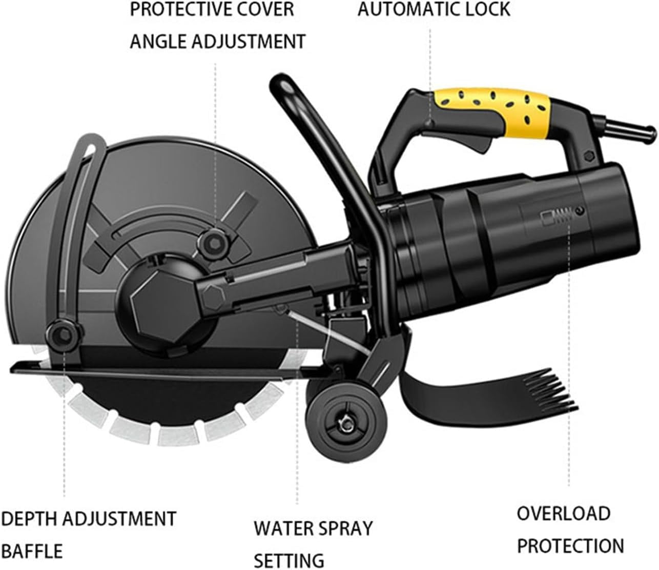 GaRcan Electric Concrete Saw Electric Circular Saw Multi-Function Angle ...