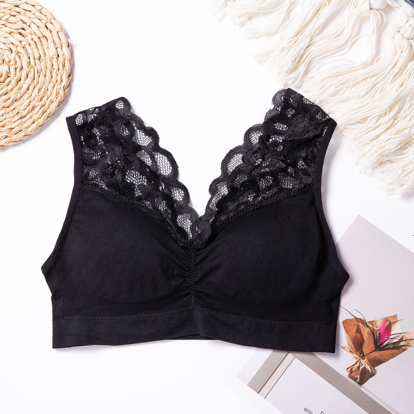 GaThRRgYP Bras for Women Clearance Women's Plus Size Lace Vest-Style ...