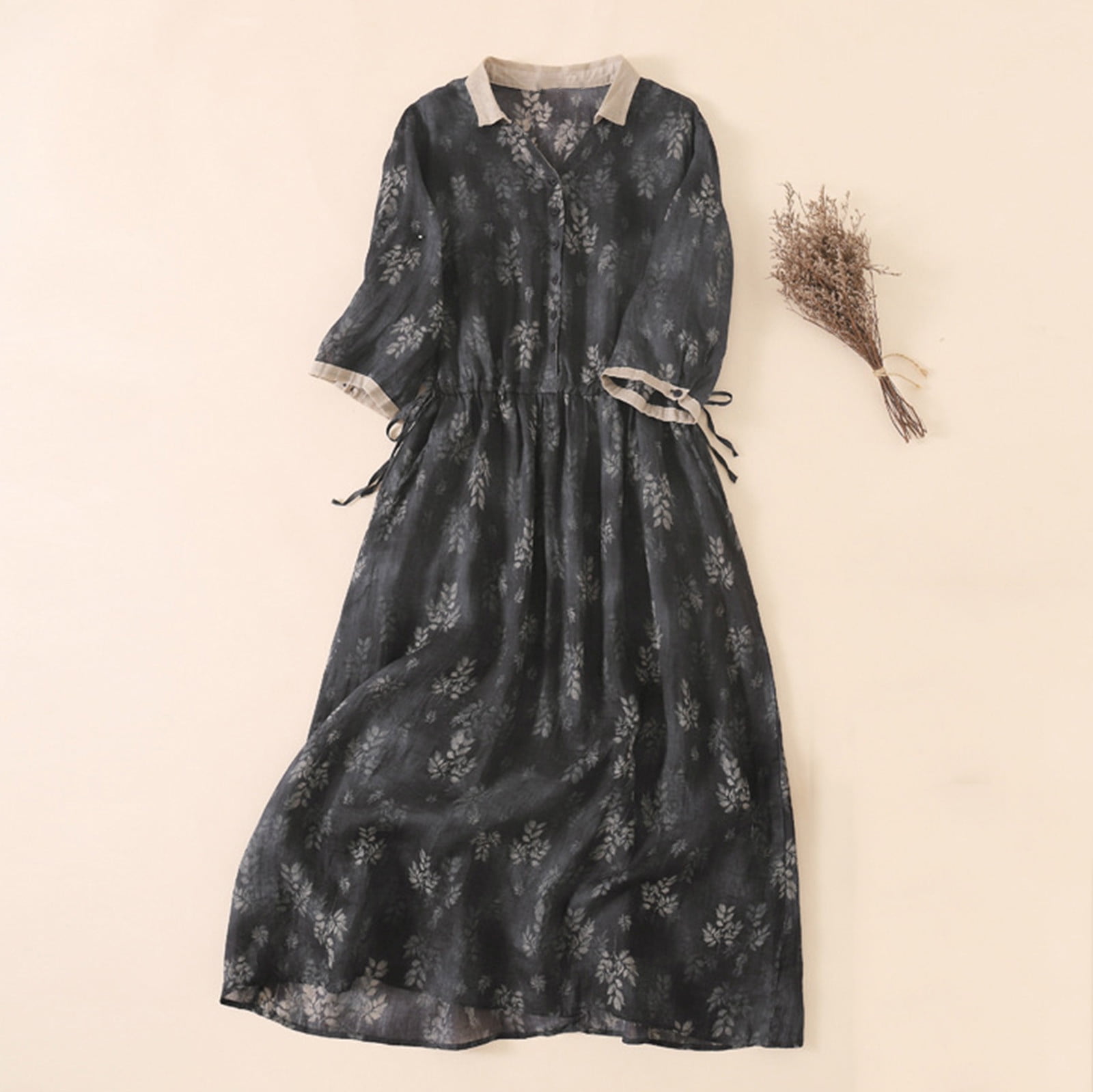 GaThRRgYP Elegant Pleated Chiffon Short Sleeve Dress,Korean Version ...