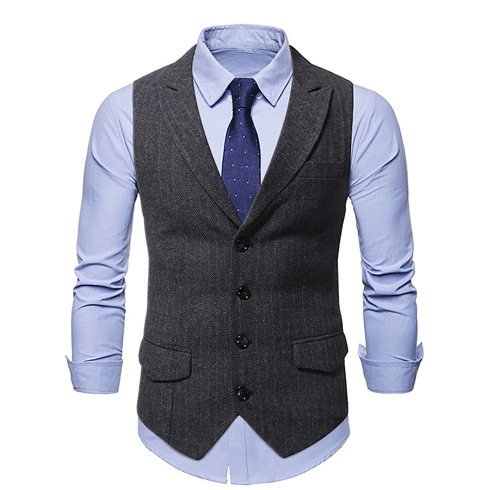 GaThRRgYP Men's Outerwear Vests,Men's-breasted Vest Gilet Fit ...