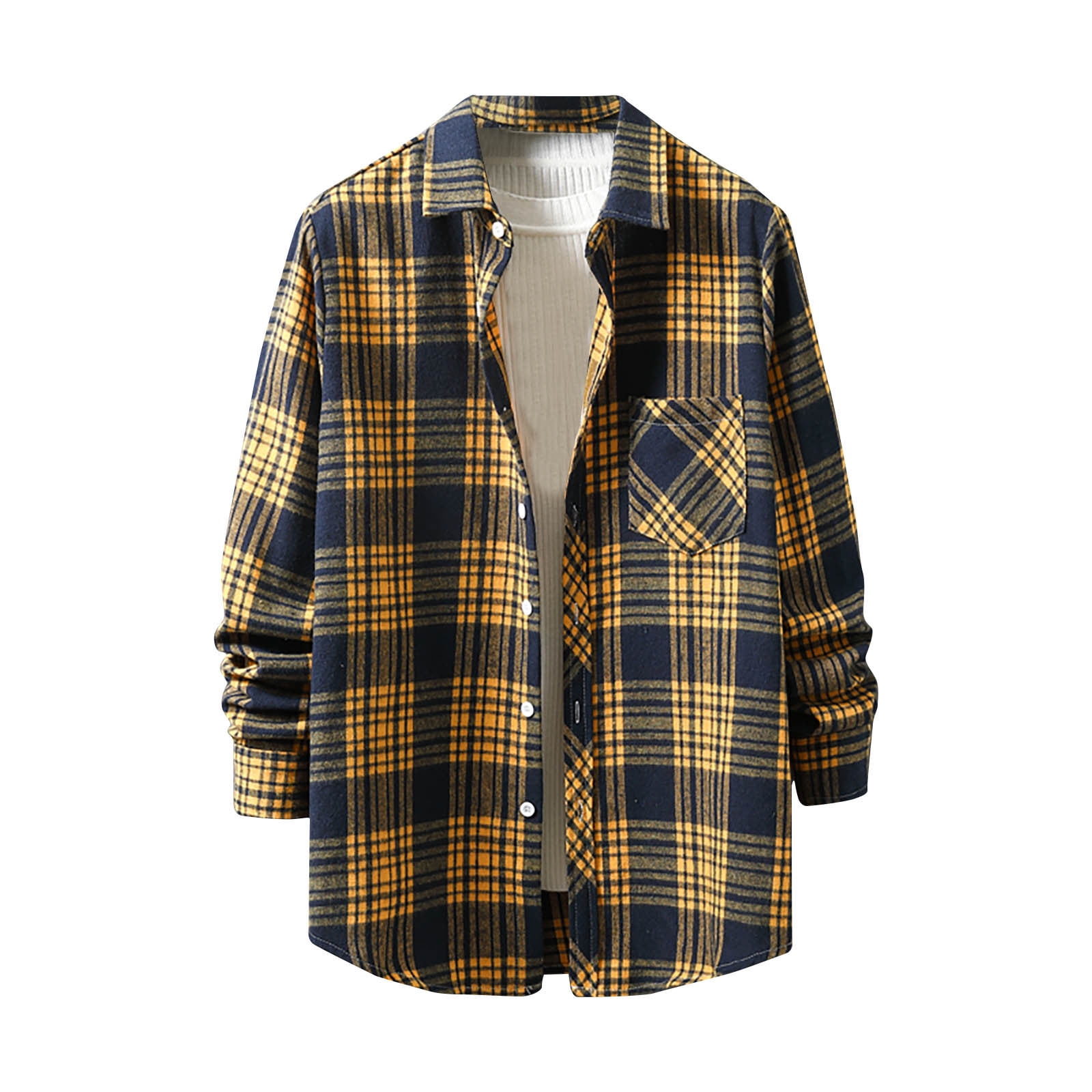 GaThRRgYP Mens Plaid Shirts,Men's Checkered Shirt Slim Fitting Long ...