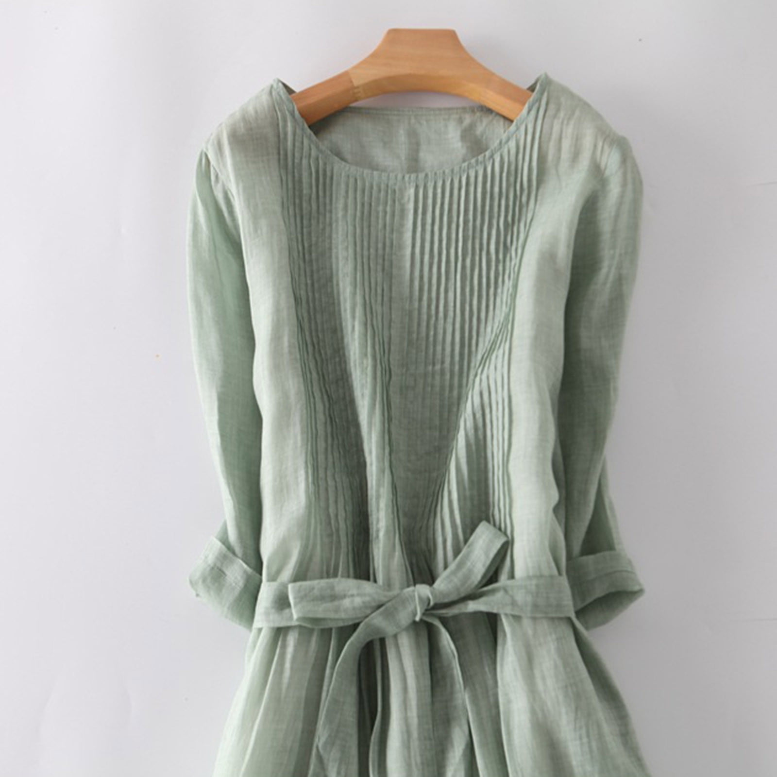 Summer Savings!GaThRRgYP Tropical Leaf Print Round Neck Dress-Jungle ...