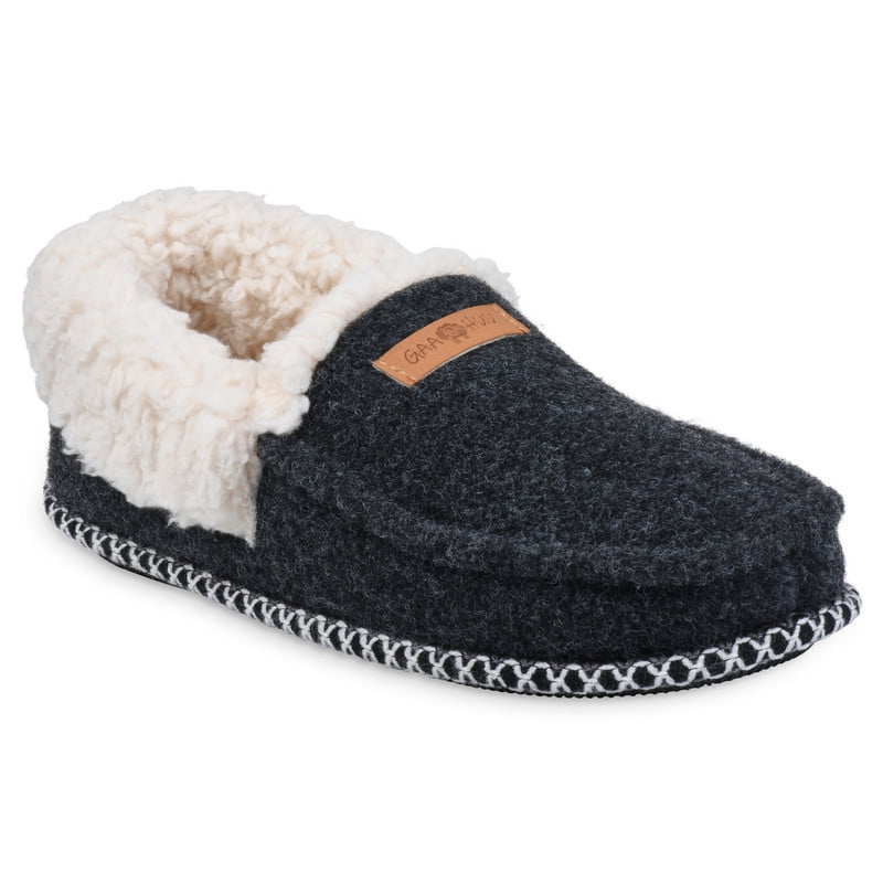 Gaahuu womens faux wool memory foam mocassin slipper - Walmart.com