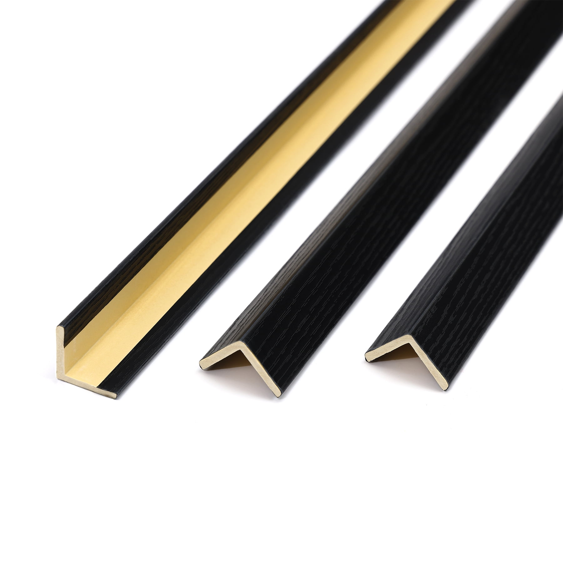 Gaahing 3 Pcs 39" Wall Corner Guards, Black Wood Grain L-Shaped Outside ...