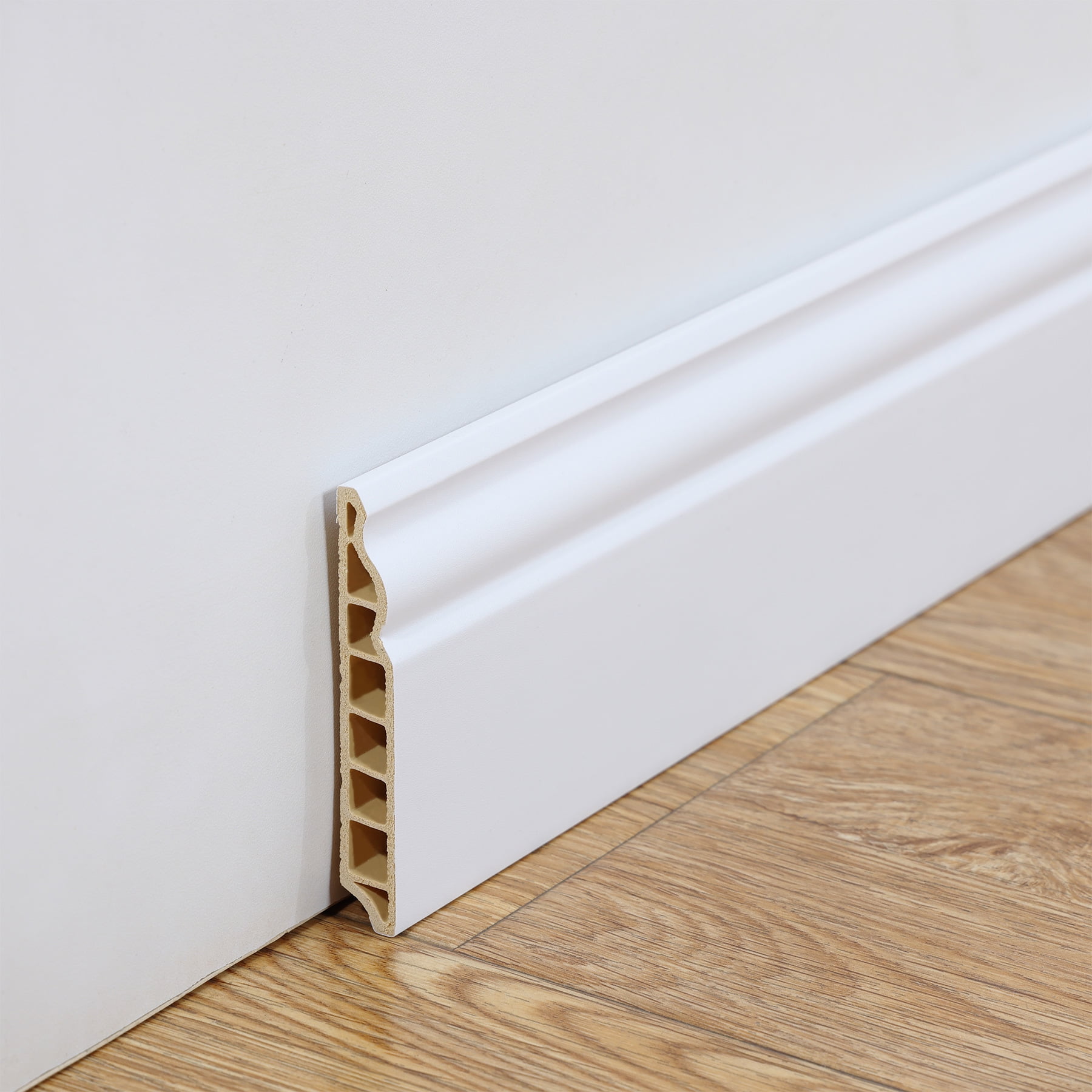 Gaahing 4-Pack of 96"L x 3.15"W Wall Baseboard Trim, High Impact Finish ...