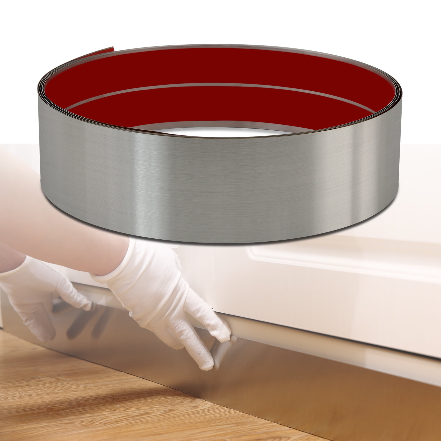 Gaahing Brushed Silver Metal Kick Plate, Self-Adhesive Kickplate ...