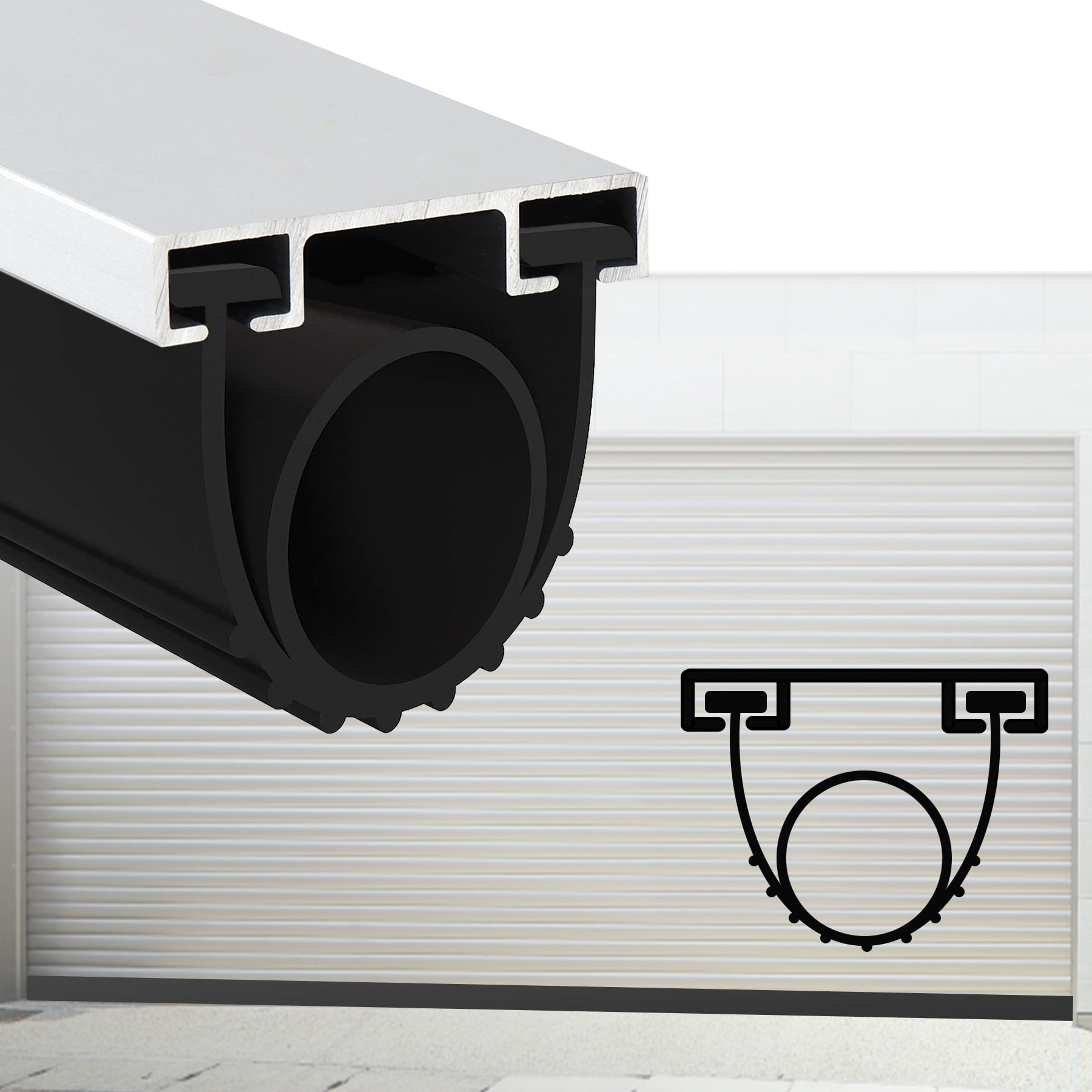 Gaahing Heavy Duty Garage Door Bottom Seal Strip with Pre-drilled ...