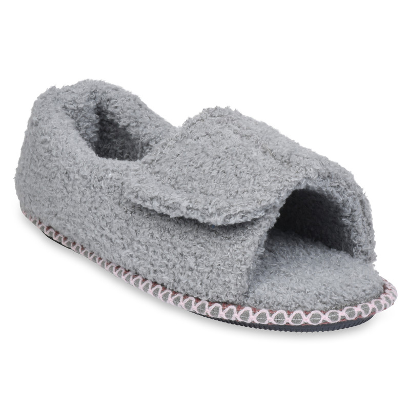 Gaahuu womens cozee fleece adjustable open toe memory foam edema ...