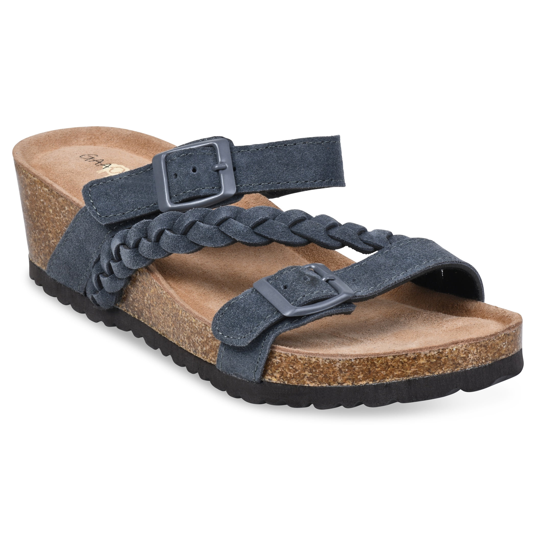 Gaahuu womens leather braided criss cross memory foam wedge footbed ...
