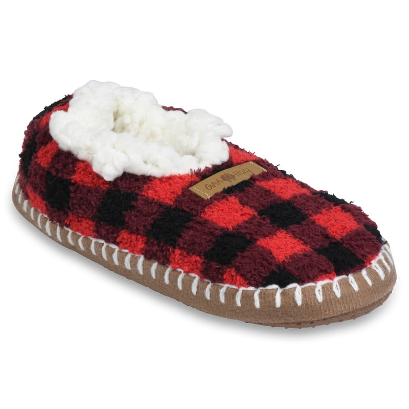 Gaahuu womens cozee yarn shearling lined soft sole mocassin slipper ...