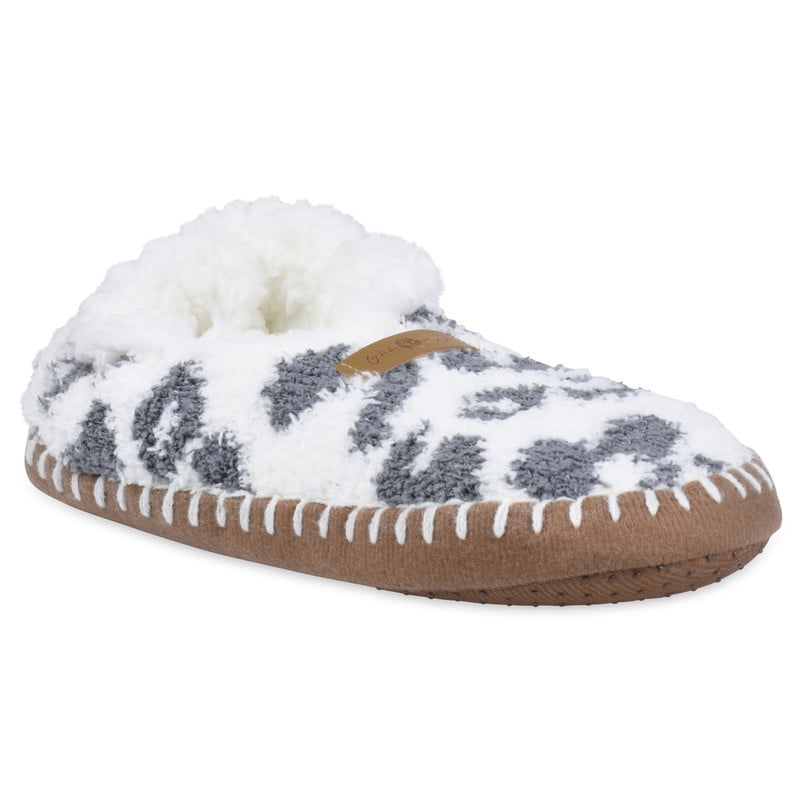 Gaahuu womens cozee yarn shearling lined soft sole mocassin slipper ...