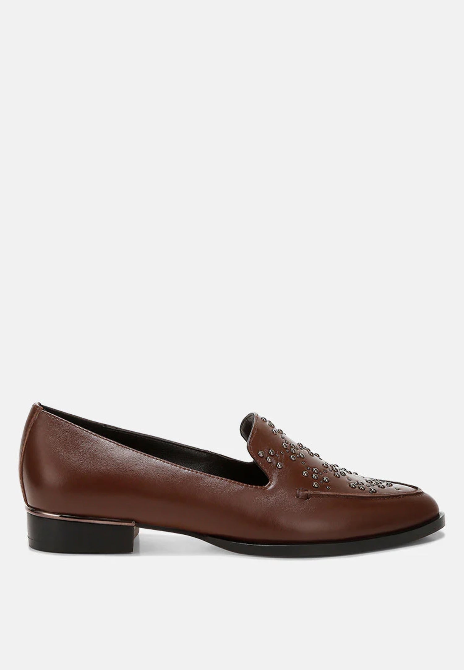 Gabassi Studded Genuine Leather Loafers - Walmart.com