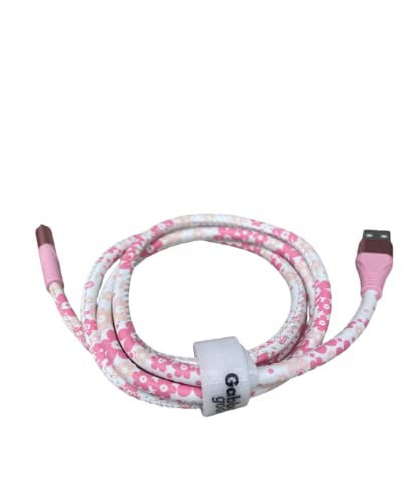 Gabba Goods 4FT Lightning Sync & Charge Cable- Cherry Blossom MFi ...