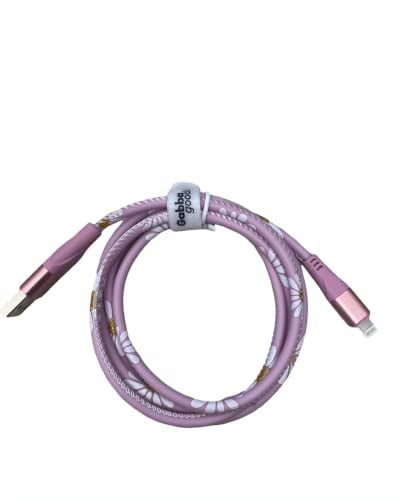 Gabba Goods 4FT Lightning Sync & Charge Cable - Pink Sunflower MFi ...