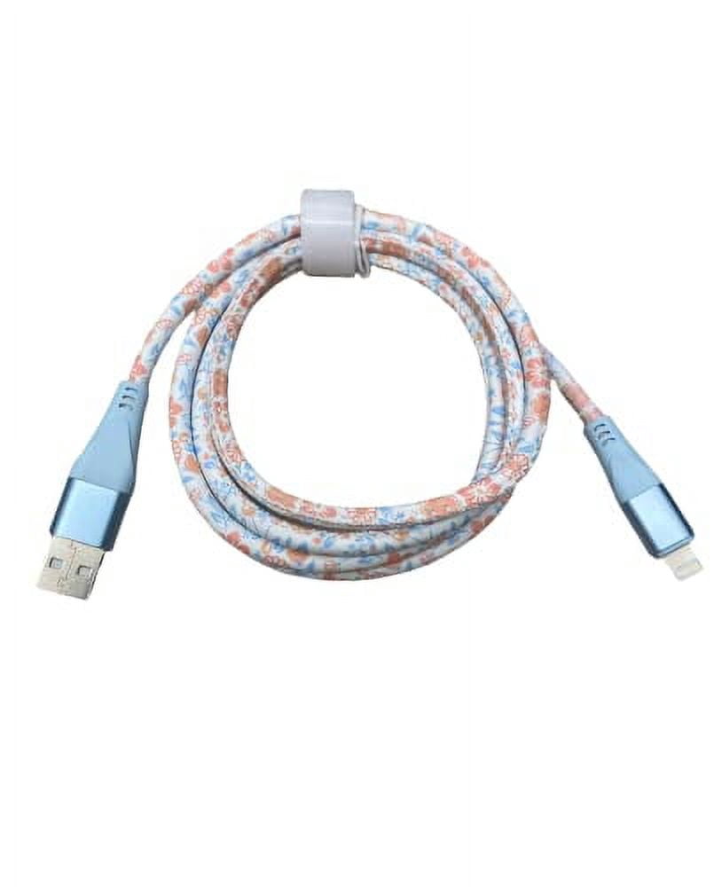 Gabba Goods 6FT Lightning Sync & Charge Cable- Orange Floral MFi ...