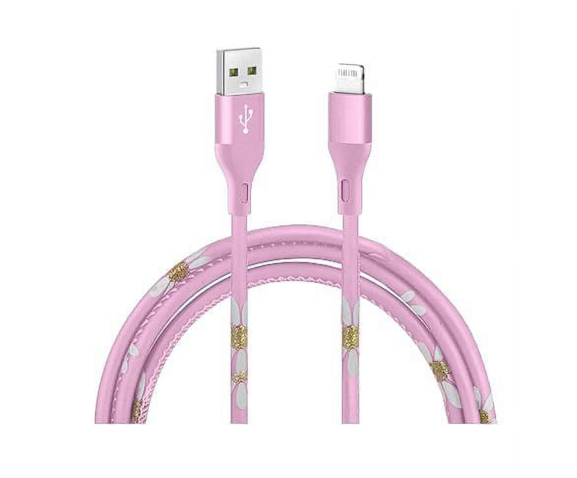 Gabba Goods 6FT Lightning Sync & Charge Cable - Pink Sunflower MFi ...