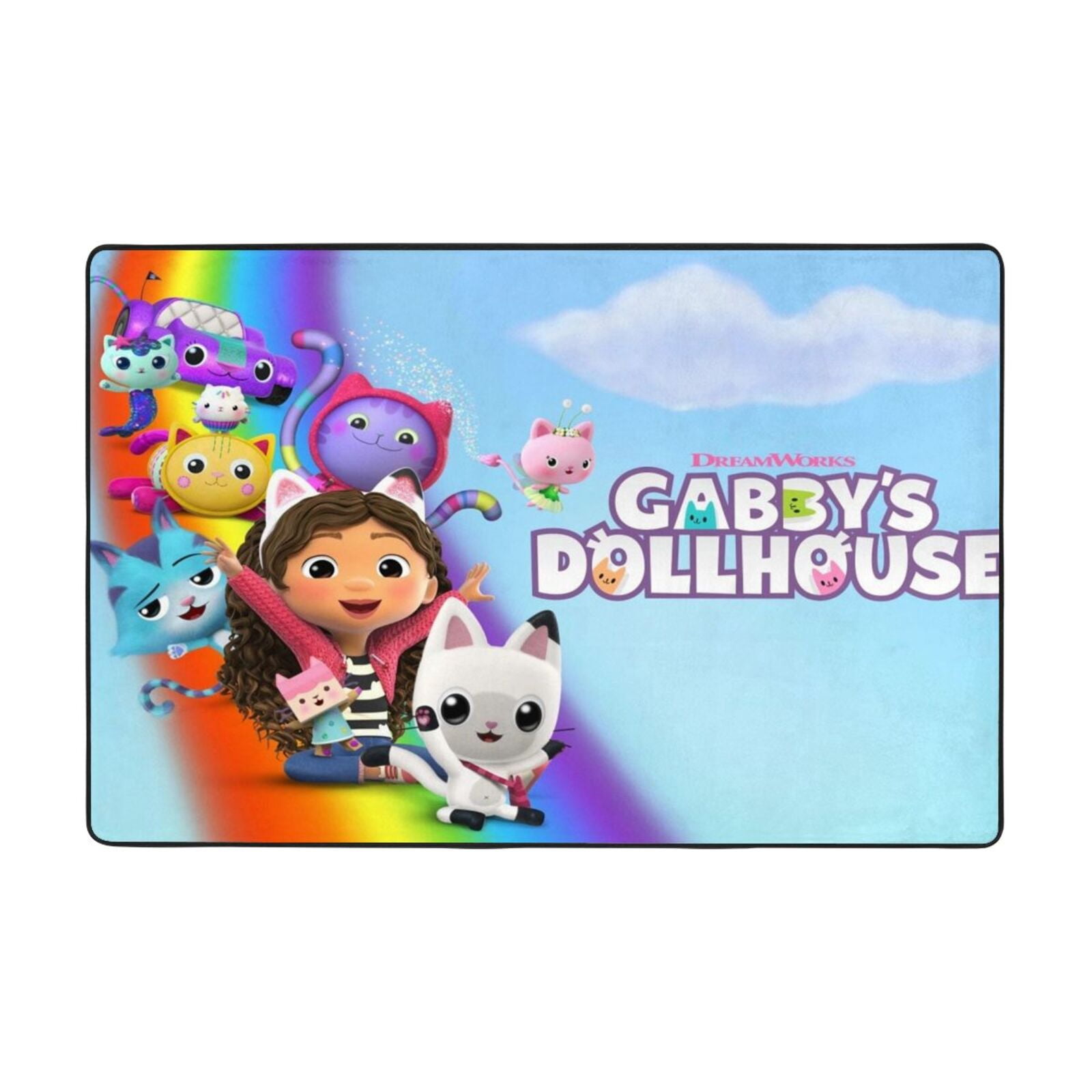 Gabby Dollhouse Area Rugs Kid Bedroom Soft Mat Carpet Non-Slip Washable ...