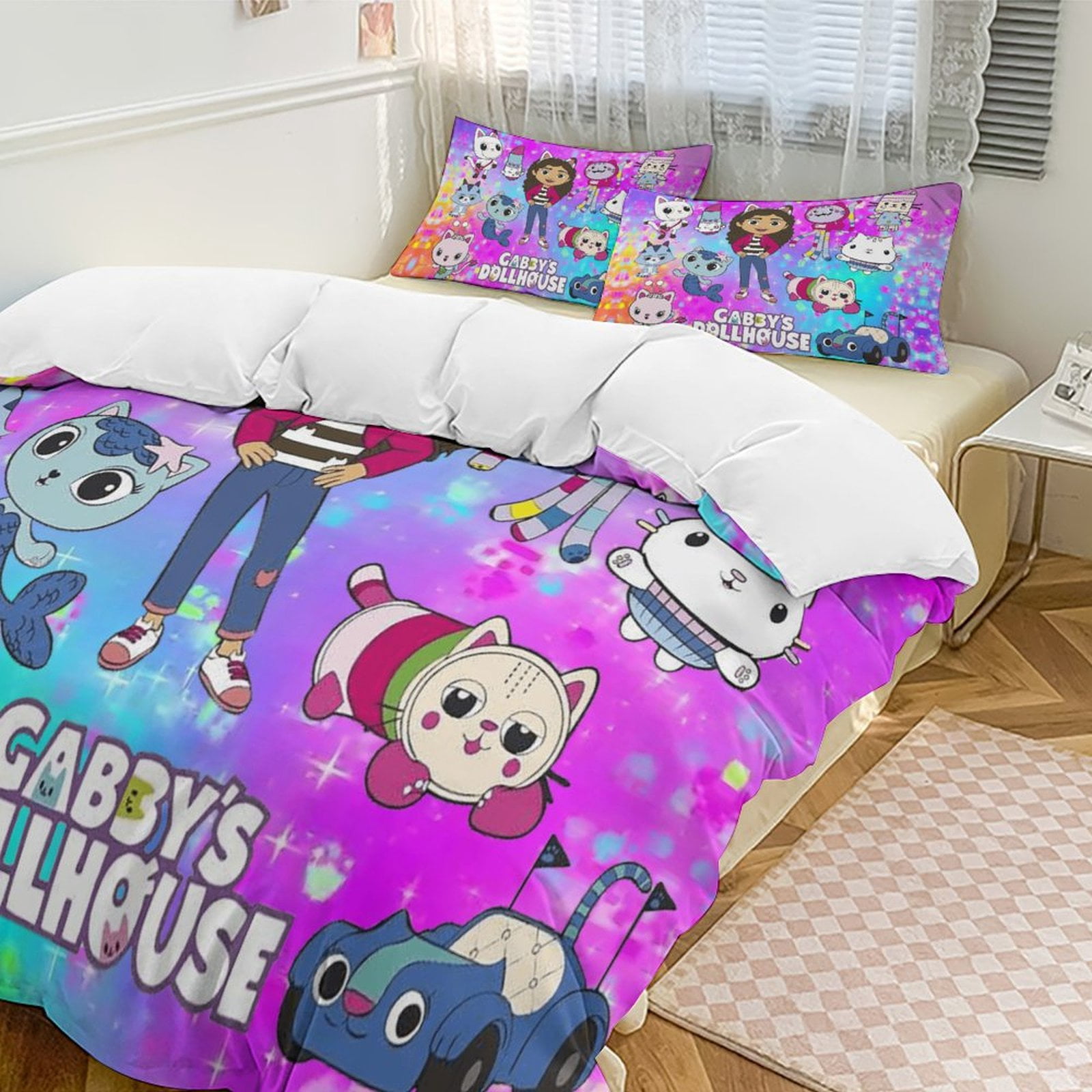 Gabby Dollhouse Cat Soft Microfiber Quilt Bedding Set 3 Pieces Duvet ...