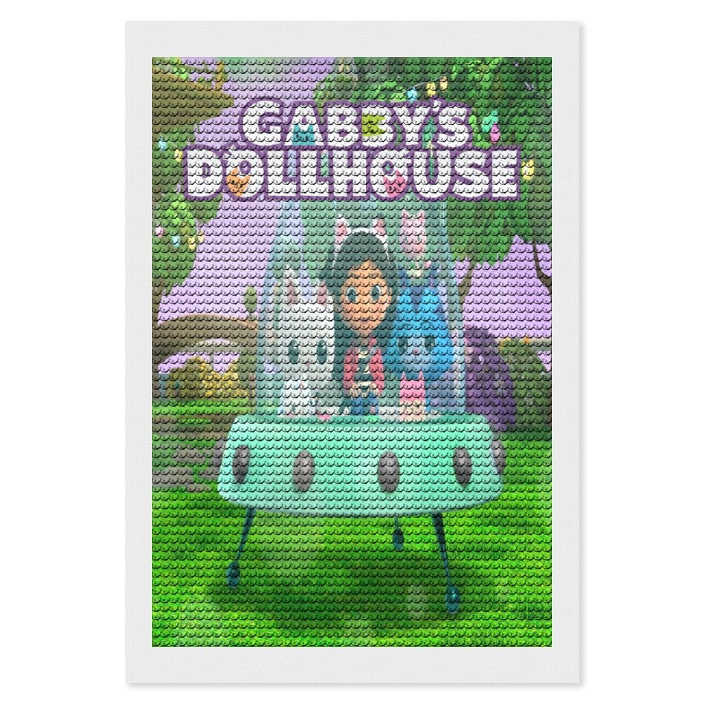 Gabby Dollhouse Diamond Art Kits for Adults Kids,DIY 5D Round Full ...