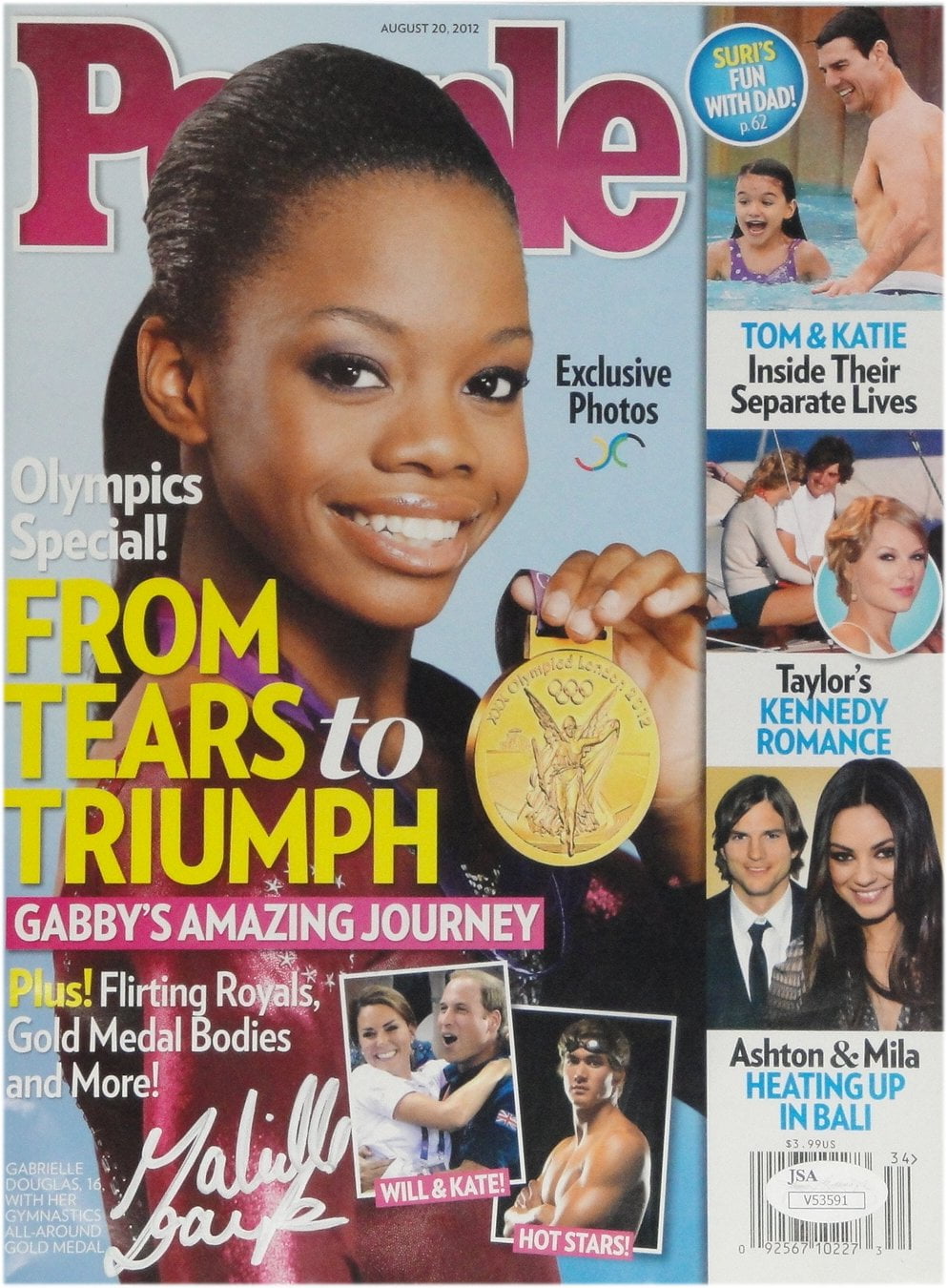 Gabby Douglas Autographed People Magazine Olympics Holding Gold Medal ...