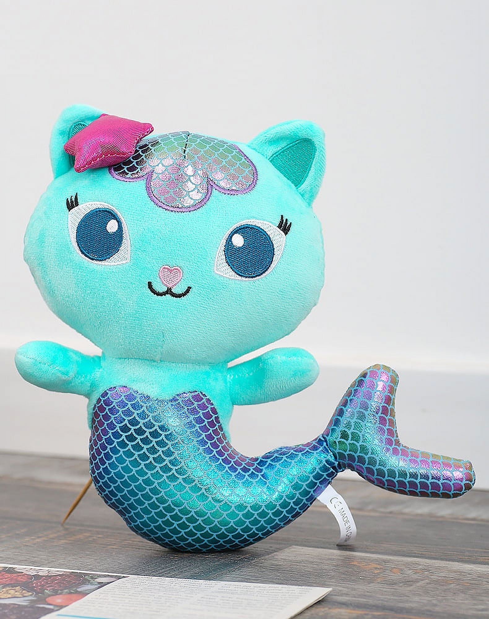 Gabby's Dollhouse, 25cm MerCat Purr-ific Plush Toy, Kids Toys for Ages 3 and up Christmas Gift ...