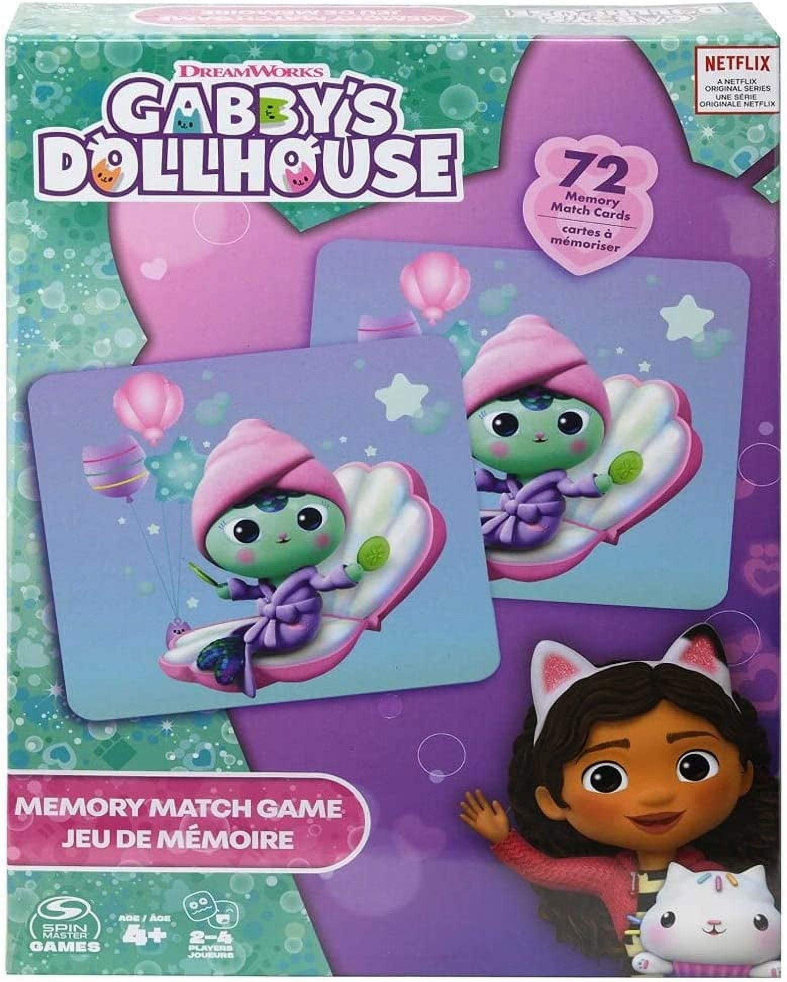 Gabby's Dollhouse Kids Memory Match Game, 72pc Set - Walmart.com