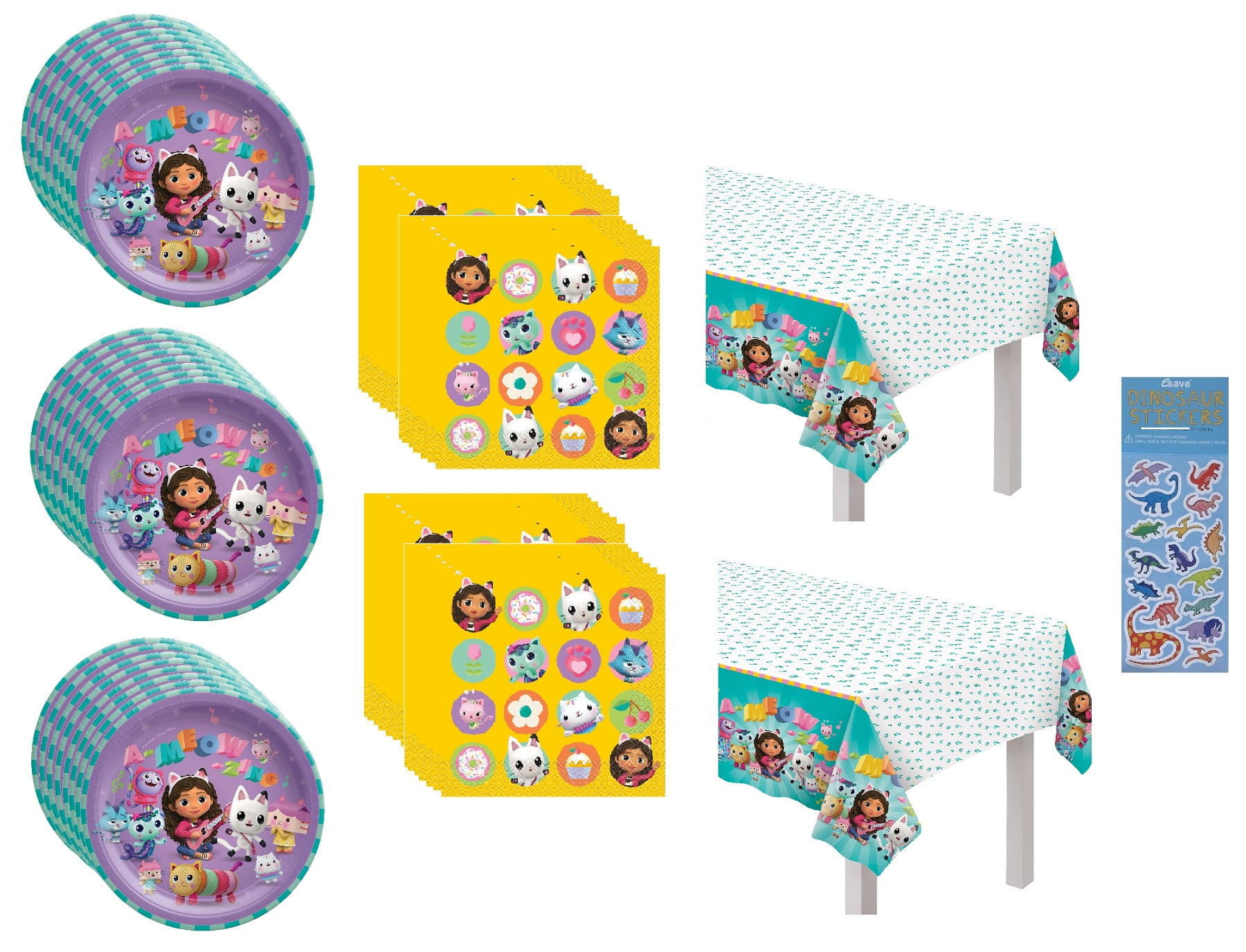 Amscan Gabby's Dollhouse Birthday Party Supplies Bundle, 24 Paper ...