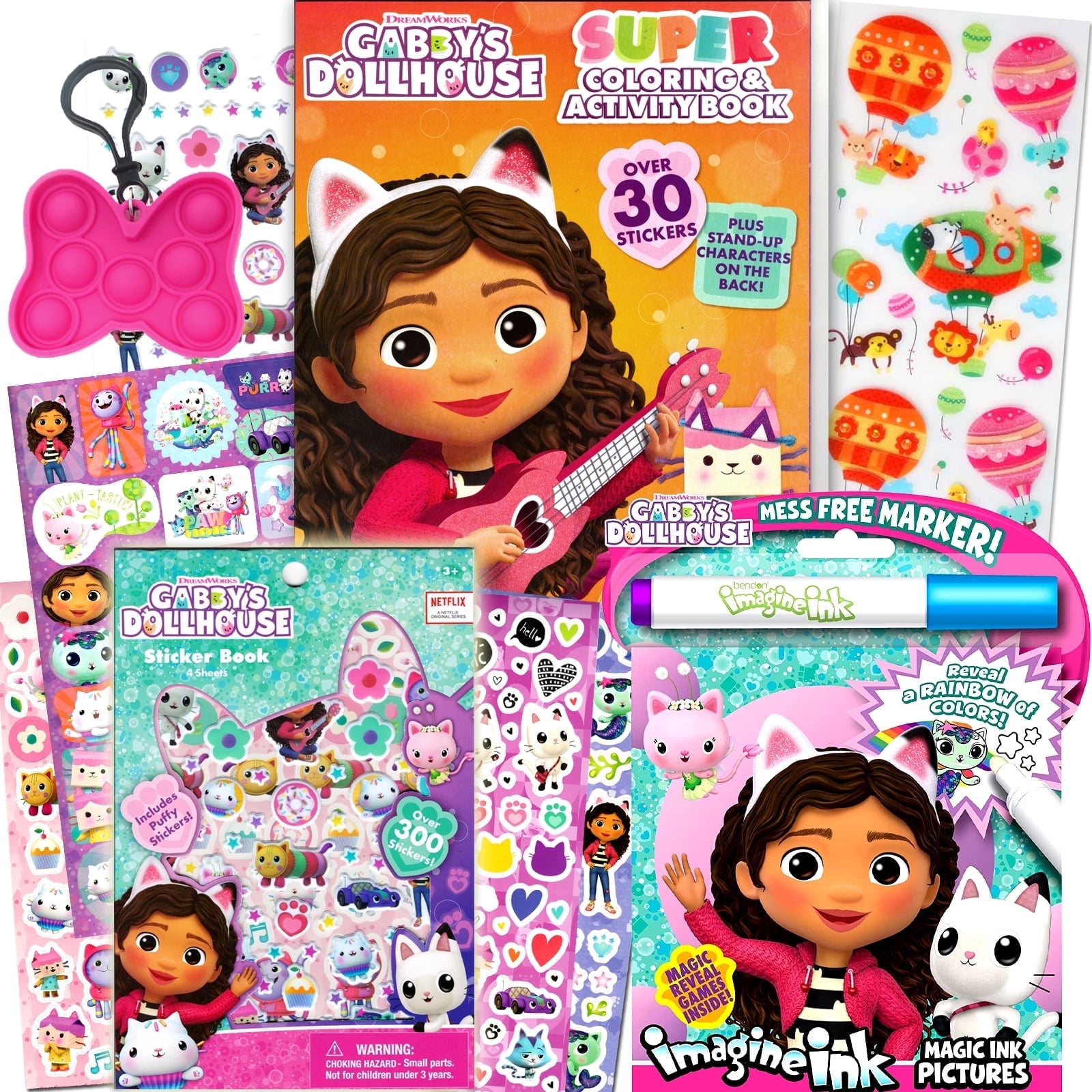 Gabby's Dollhouse Coloring Book and Stickers Set for Girls by Bendon ...