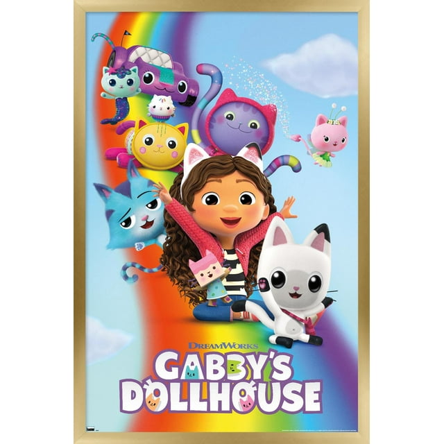 Gabby's Dollhouse - Key Art Wall Poster, 14.725" x 22.375" Framed ...