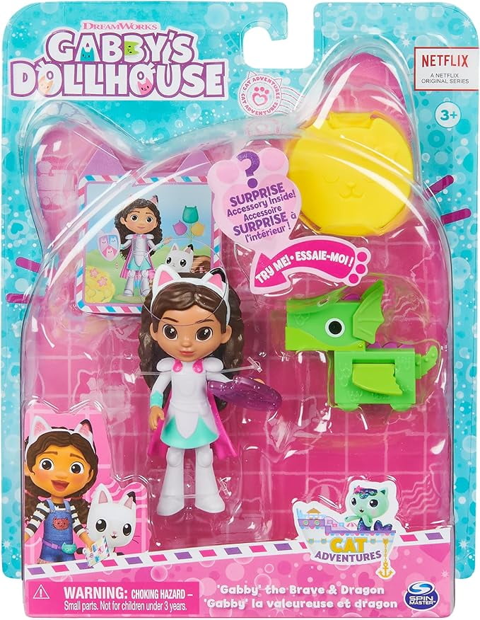 Gabby's Dollhouse, Knight Gabby Toy Figure Set with Surprise Toy and ...