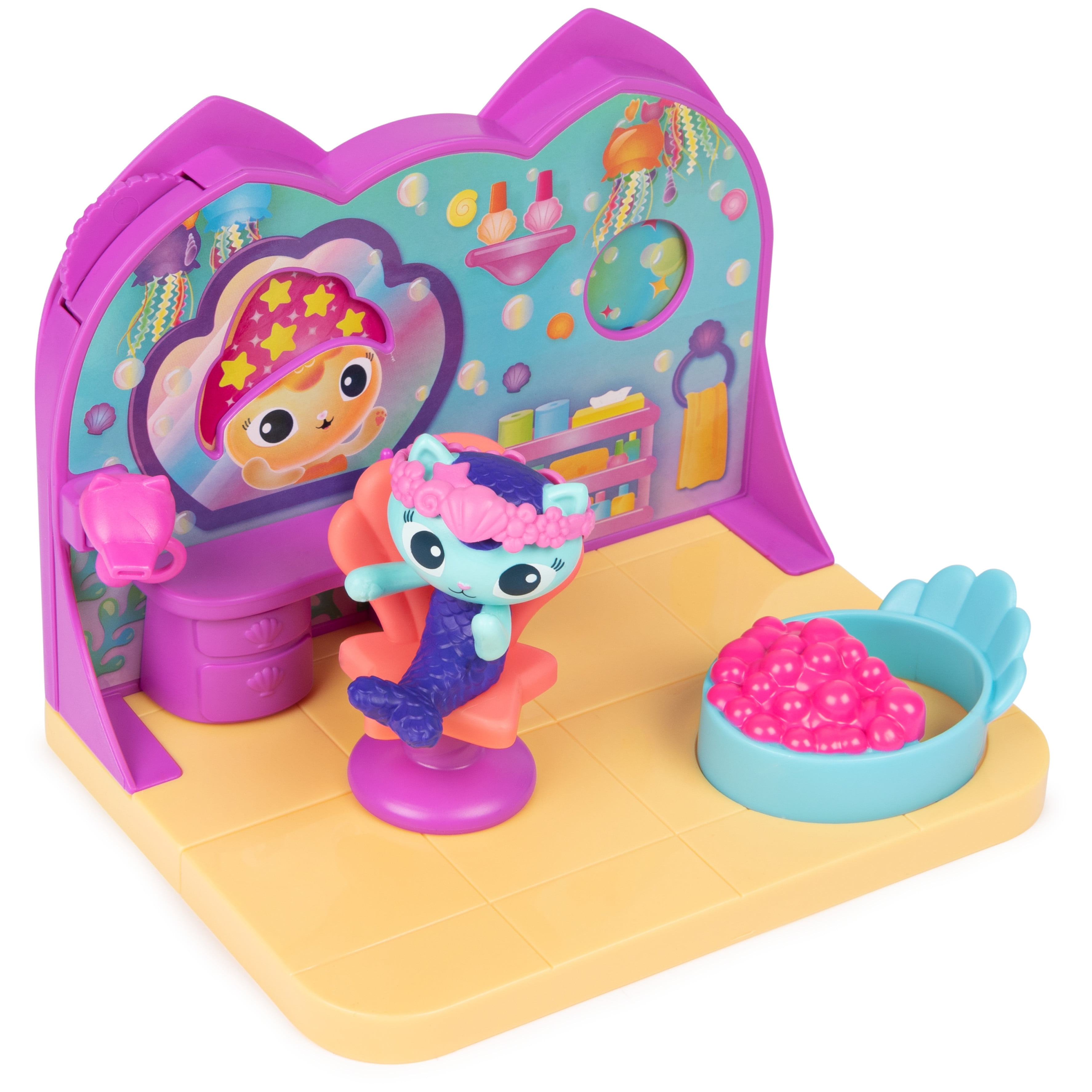 Gabby’s Dollhouse, MerCat’s Spa Room Playset with Toy Figure - Walmart.com