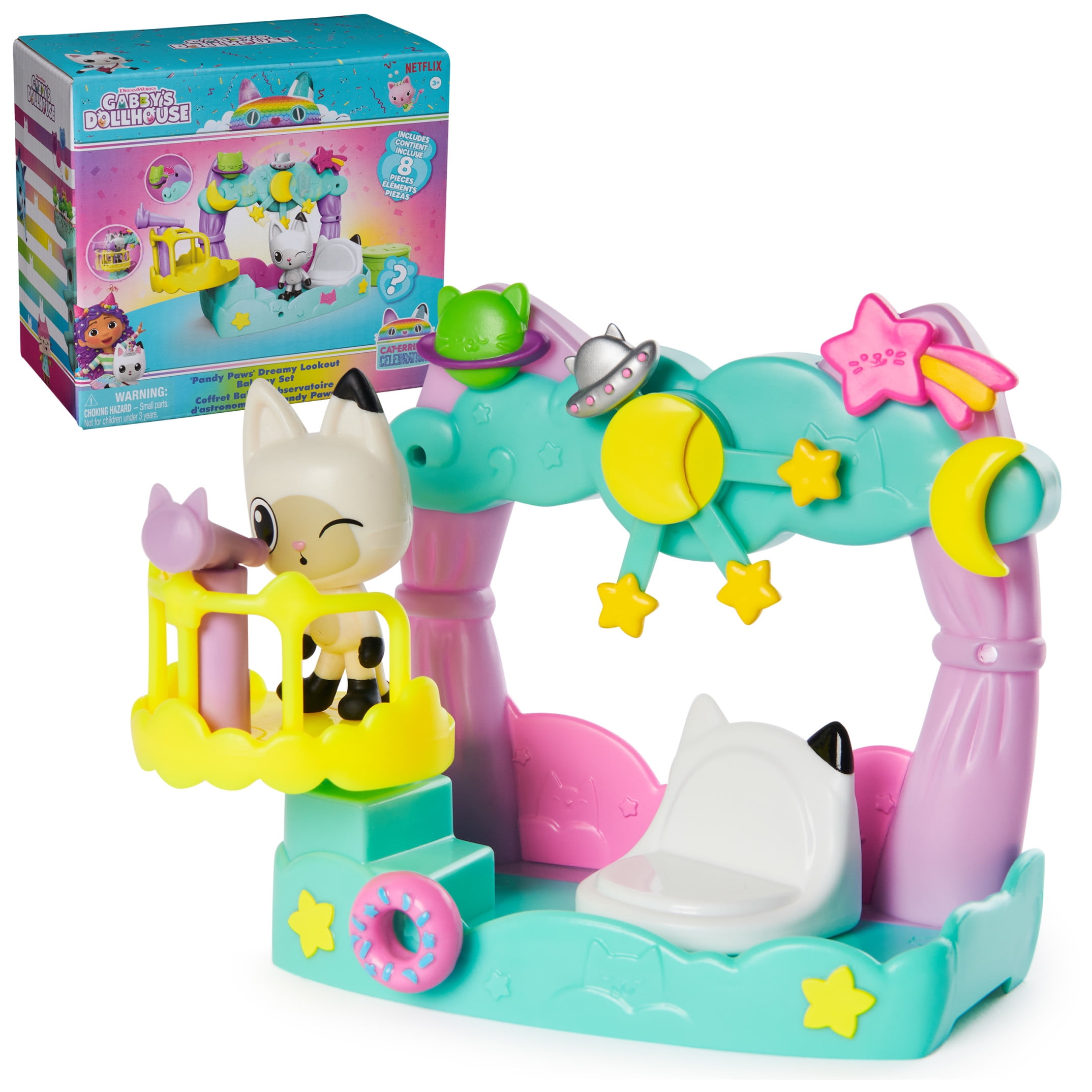 Gabby’s Dollhouse, Pandy Paws Dreamy Balcony Playset with Toy Figures ...