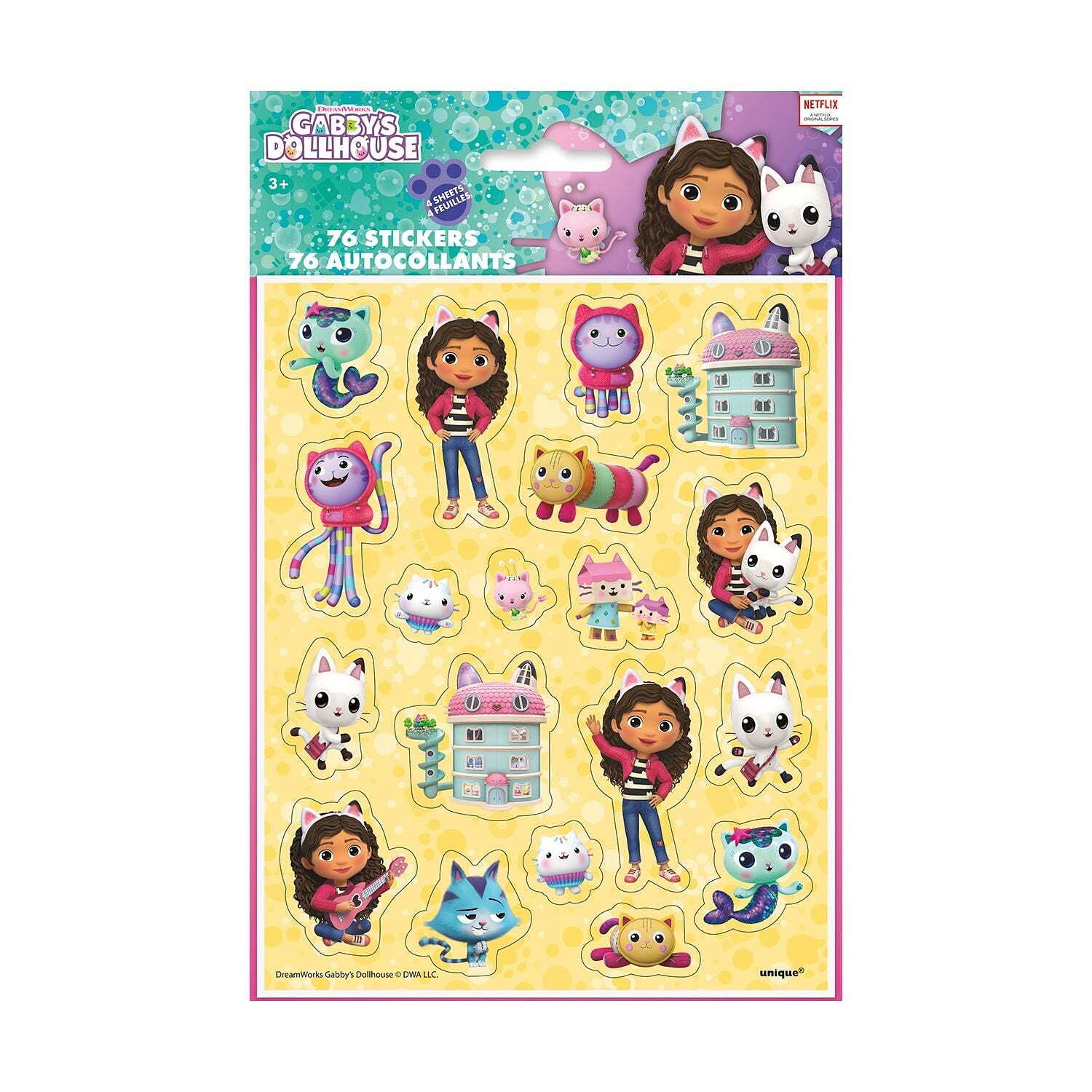 Gabby's Dollhouse Party Favor Sticker Sheets [4 per Pack] - Walmart.com