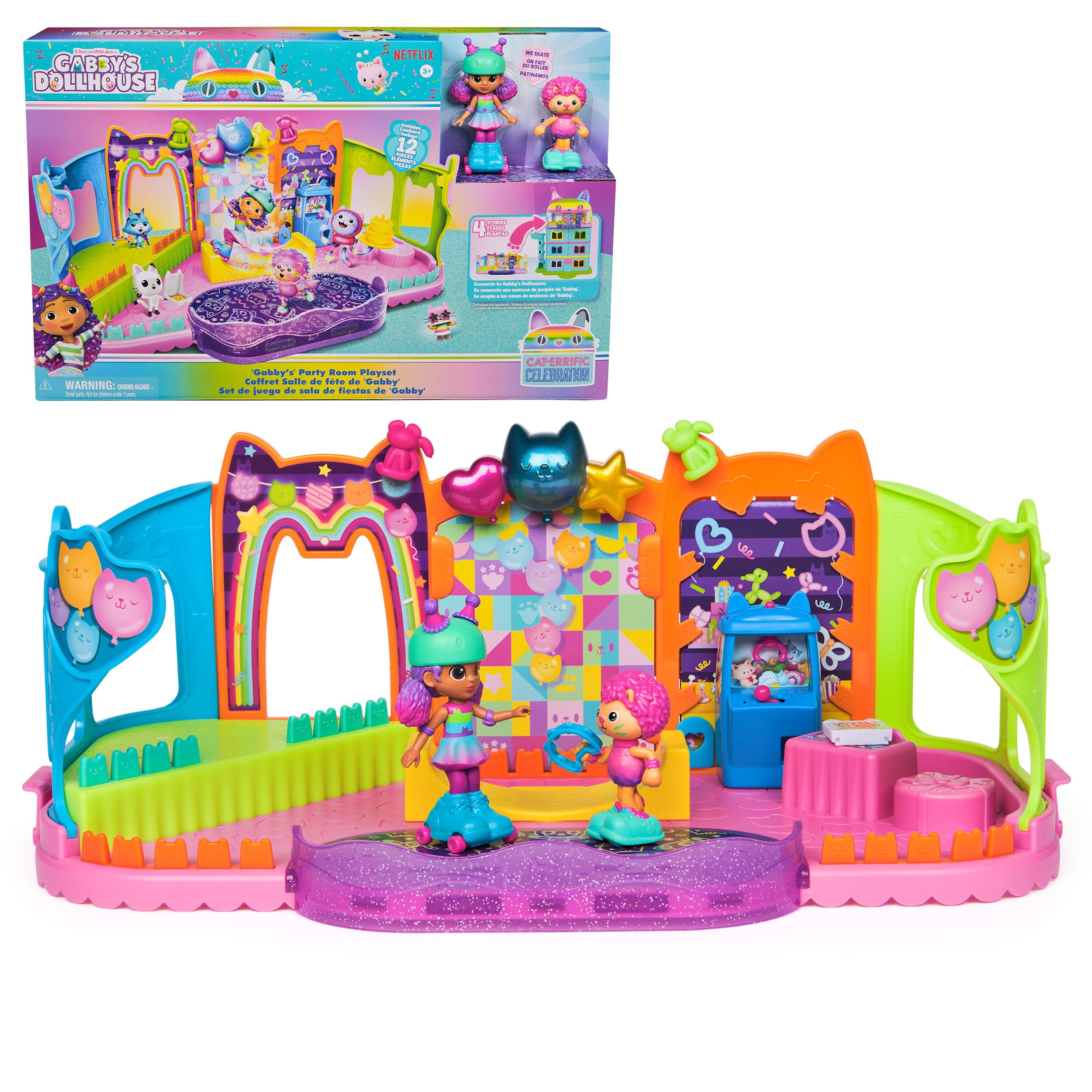 Gabby's Dollhouse, Party Room Playset with Exclusive Toy Figures ...