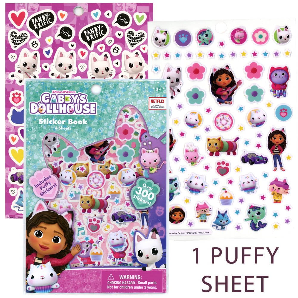 Gabby’s Dollhouse Puffy Sticker Book, 4 Sheets - Walmart.com