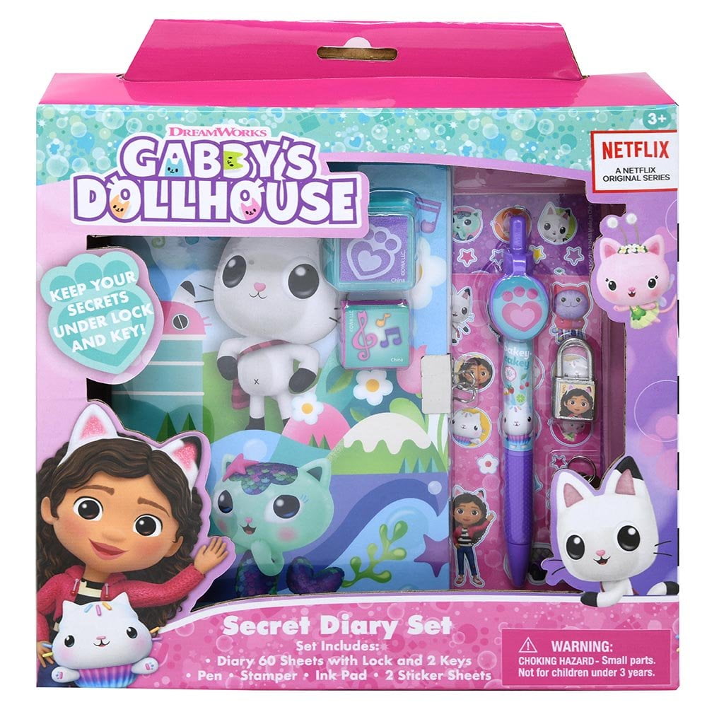 Gabby Secret Diary, Dollhouse Accessories, 60 Sheets, Lock, Pen ...