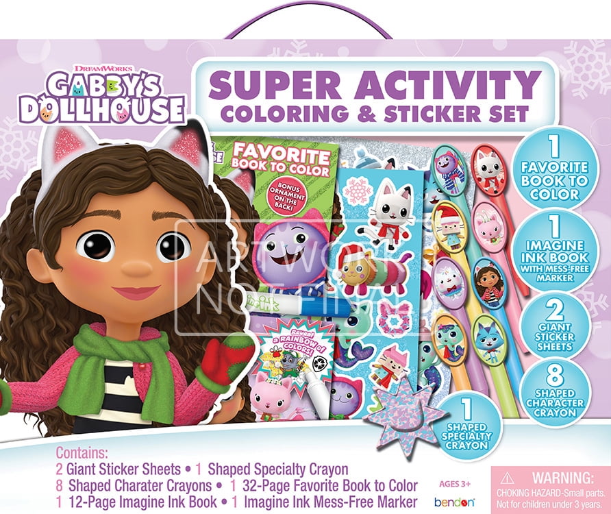 Gabby's Dollhouse Super Activity Coloring and Sticker Set with Imagine ...